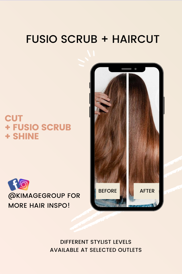 Haircut + Fusio Scrub + Shine Finishing Service E-Voucher – Kimage E-Store